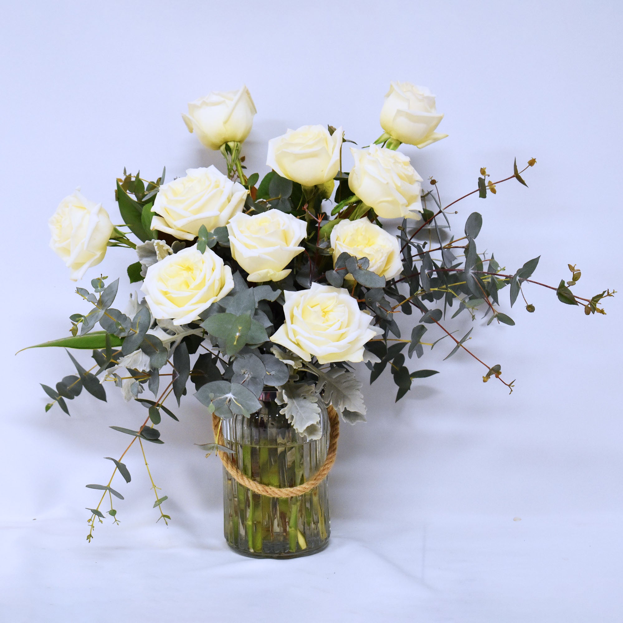White Rose Vase Arrangement | Melissa's Florist & Gifts Mulgrave