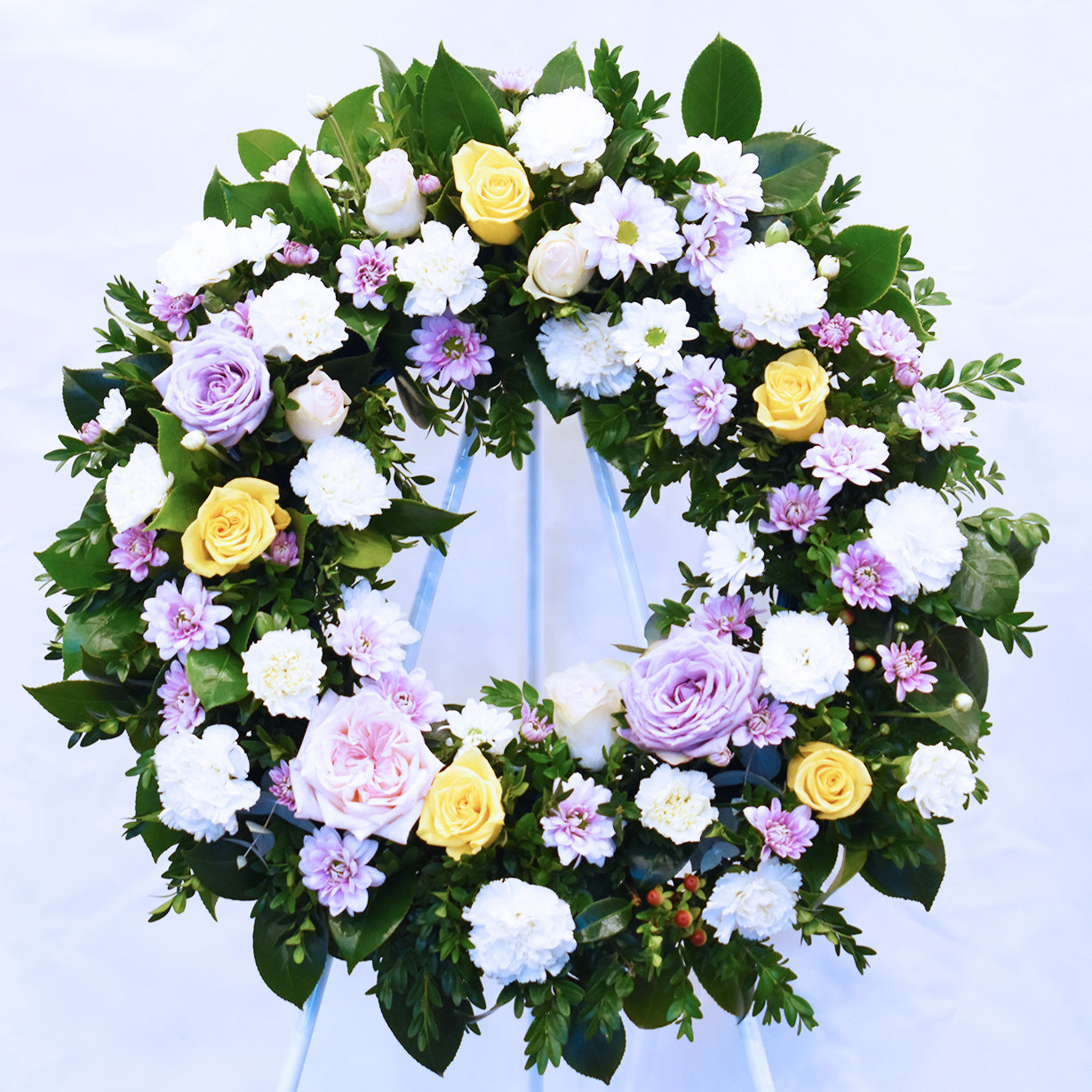 Purple Funeral Flower Wreath | Melissa's Florist & Gifts - Next Day ...